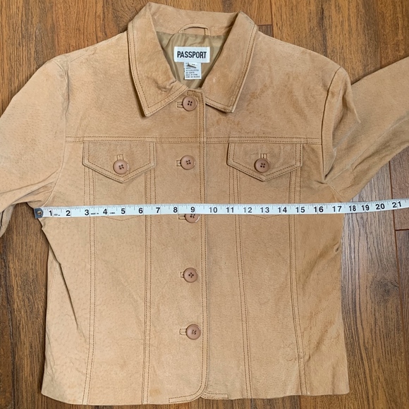 Passport | Jackets & Coats | Passport Tan Button Up Leather Jacket M ...